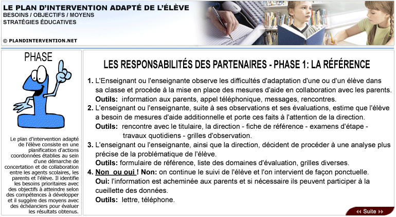 Plan d'intervention de l'élève